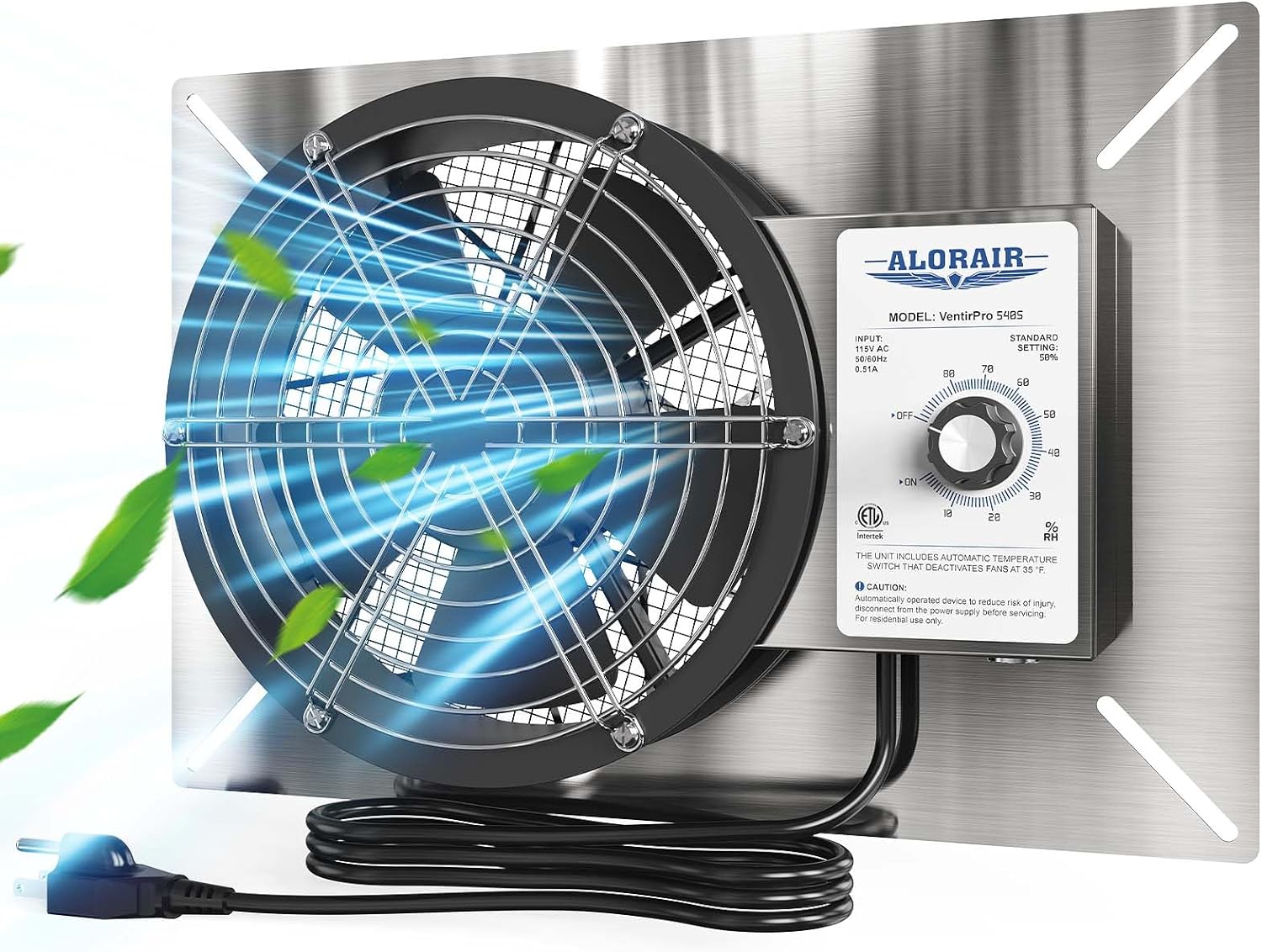 ALORAIR 540 CFM Stainless Steel Ventilation Fan with Humidistat Dehumi ...