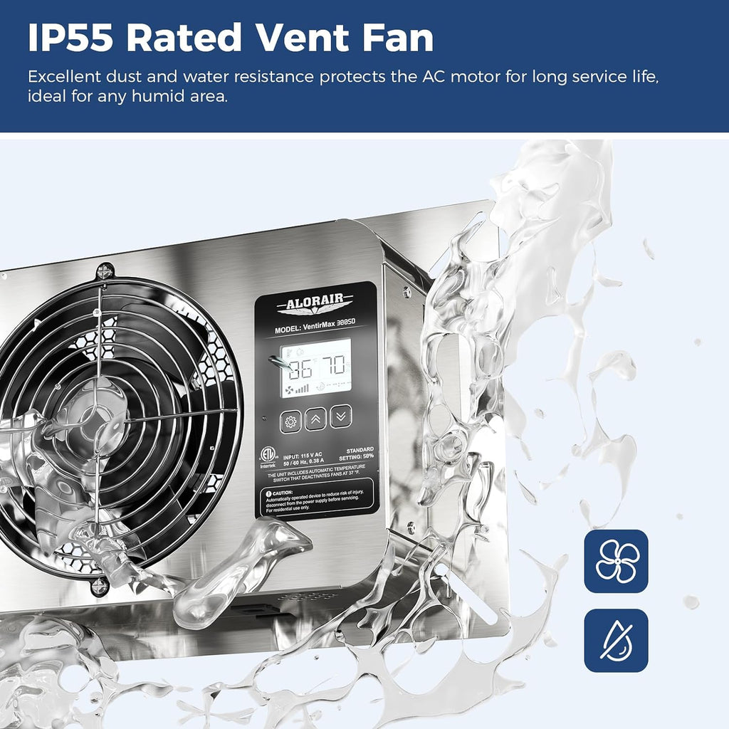 ALORAIR® 300 CFM Exhaust Ventilator Fan with Timing Cycle Speed Contro ...